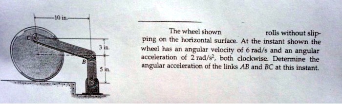 SOLVED: 101 The wheel shown rolls without slip ping on the horizontal ...
