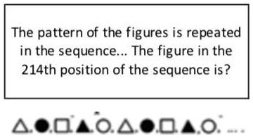 SOLVED: 'The pattern of the figures is repeated in the sequence the ...