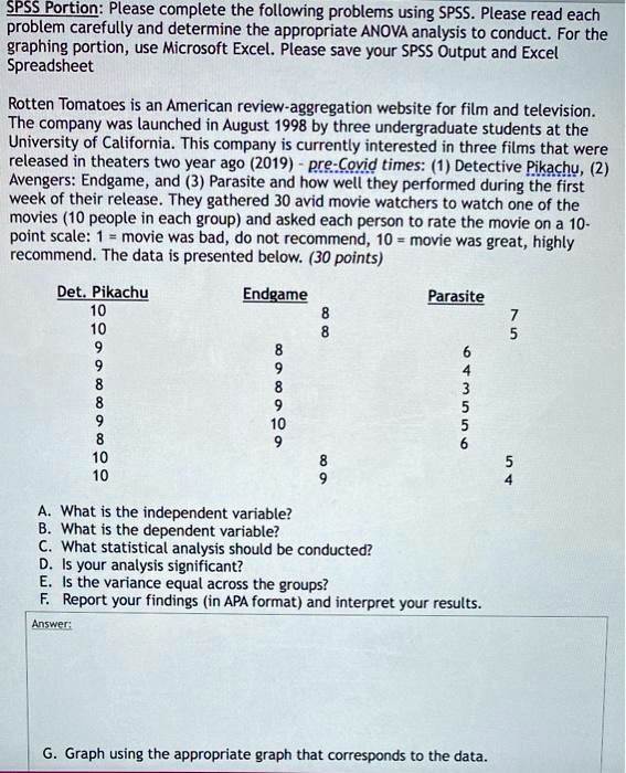 SPSS Portion: Please complete the following problems using SPSS. Please read each problem ...