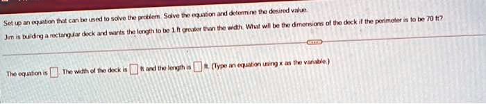 SOLVED: Set up an equon that can be used to solve the problem Solve the ...