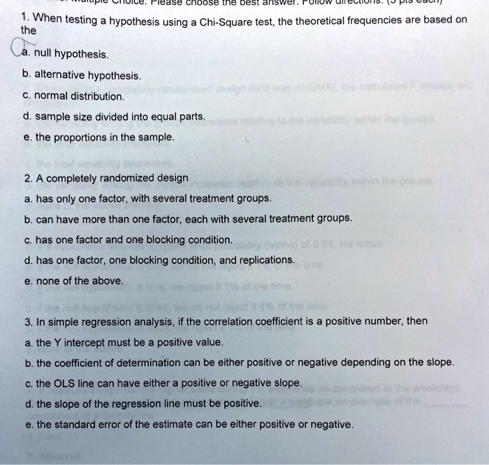 SOLVED: Fiease Cnoose Ine Des answci Ulo When testing hypothesis using ...