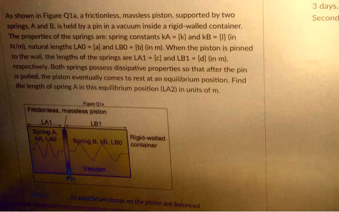 SOLVED: As shown in Figure Q1a, a frictionless, massless piston ...