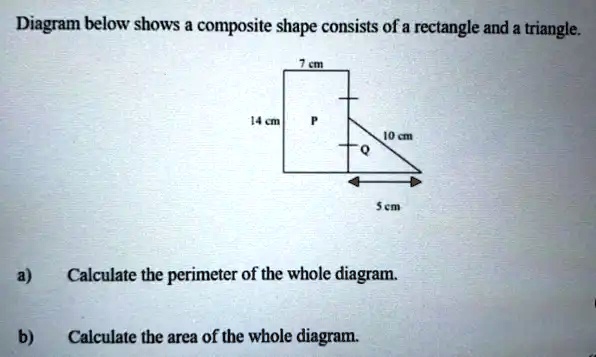 Diagram below shows a composite shape consists of a rectangle and a ...