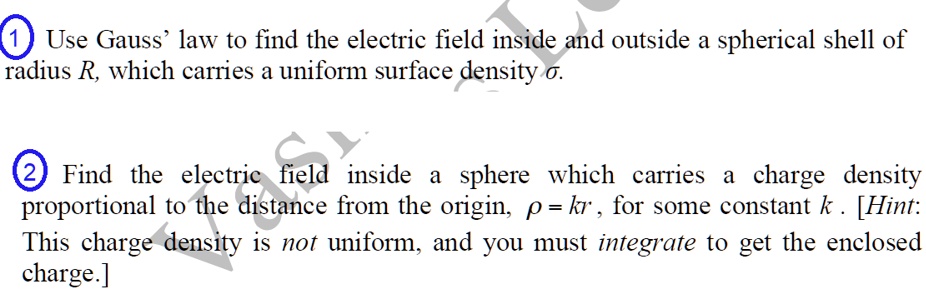 SOLVED: 61 Use Gauss law to find the electric field inside and outside ...