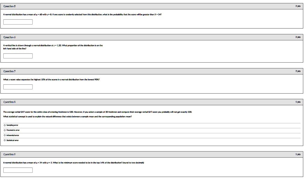 texts 2 pts a normal distribution thsnx54 2 pts a vertical line is ...