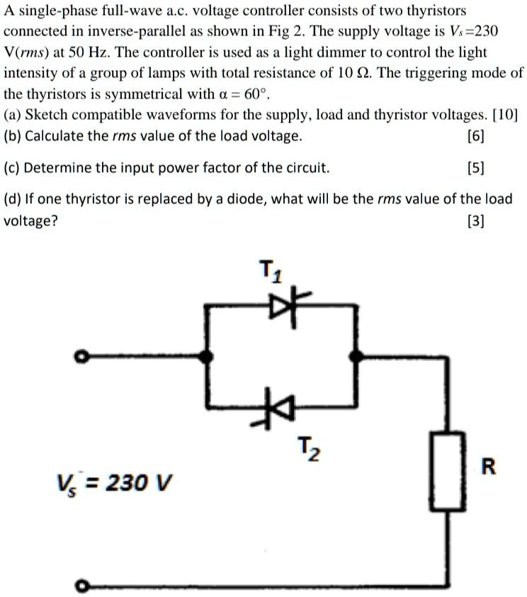 help a single phase full wave acvoltage controller consists of two ...