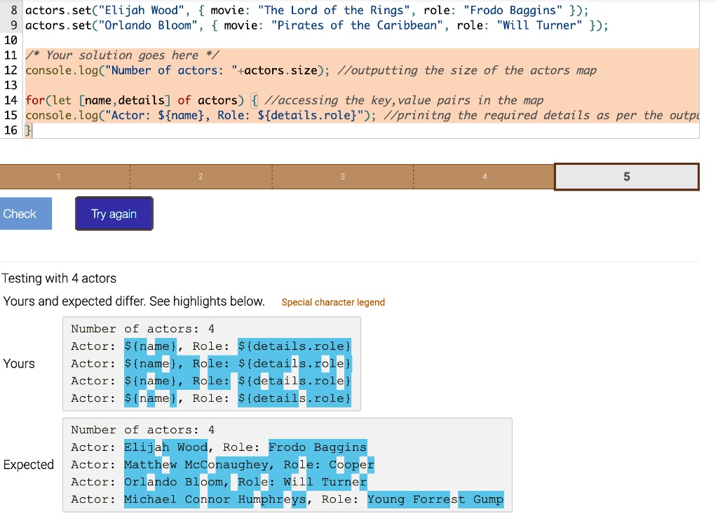 SOLVED: Output the sentence "Number of actors: " followed by the number of actors. Then use a ...