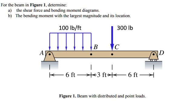 SOLVED: For the beam in Figure determine: the shear force and bending ...