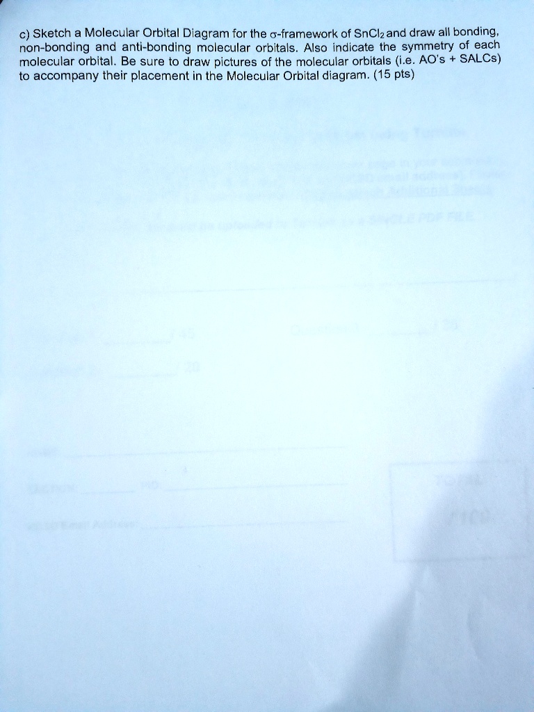 Solved C Sketch A Molecular Orbital Diagram For The π Framework Of