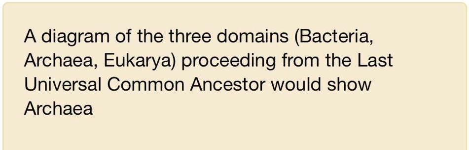 A diagram of the three domains (Bacteria, Archaea, Eukarya) proceeding ...