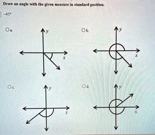 SOLVED: Draw an angle with the given measure in standard position 450