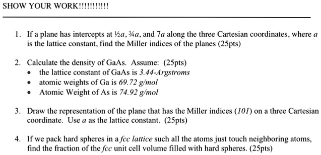 SOLVED: SHOWYOURWORK!!!!!!!!!!! 1.If a plane has intercepts at /a3 ...
