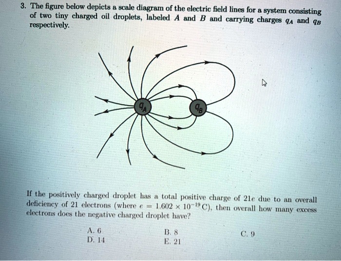 3 the figure below depicts scale diagram of the electric field lines ...