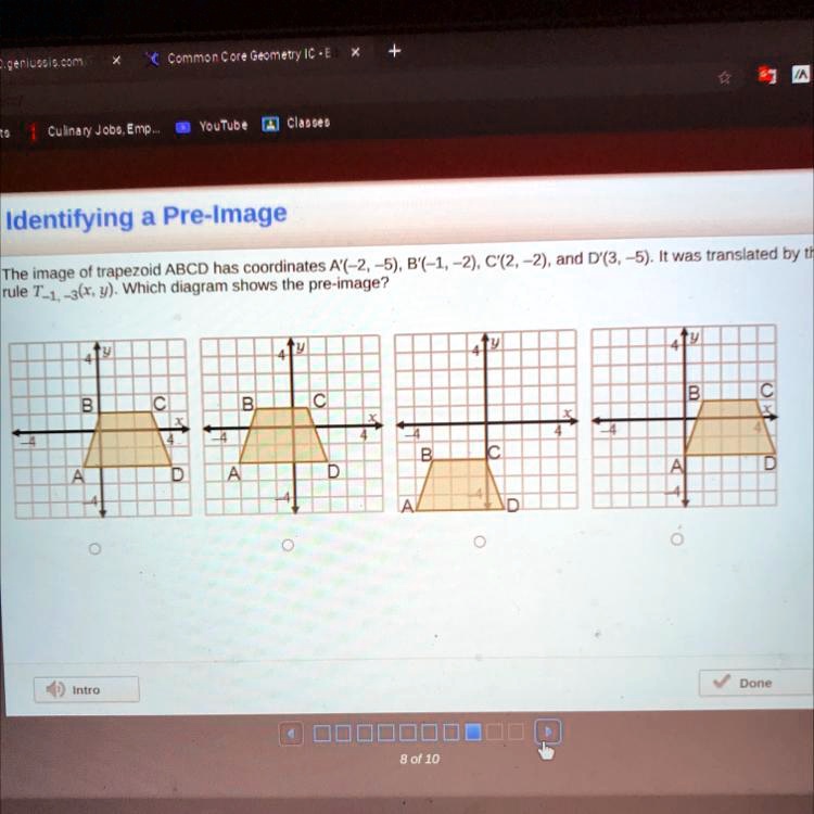 the image of trapezoid abcd has coordinates a 2 5 b 1 2 c 2 2 and d 3 5 ...