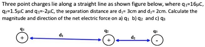 Three point charges lie along a straight line as show… - SolvedLib