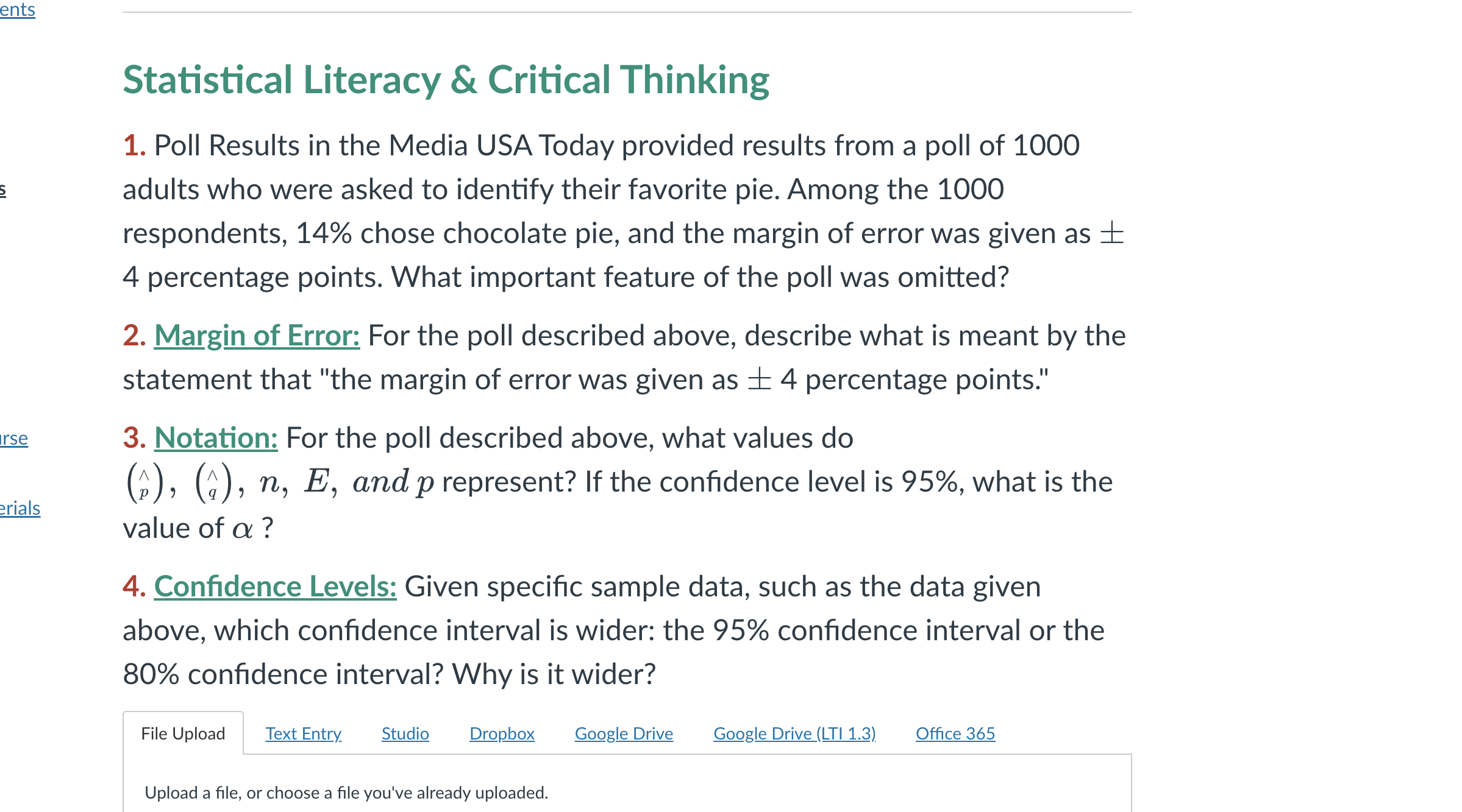 1 poll results in the media usa today provided results from a poll of ...