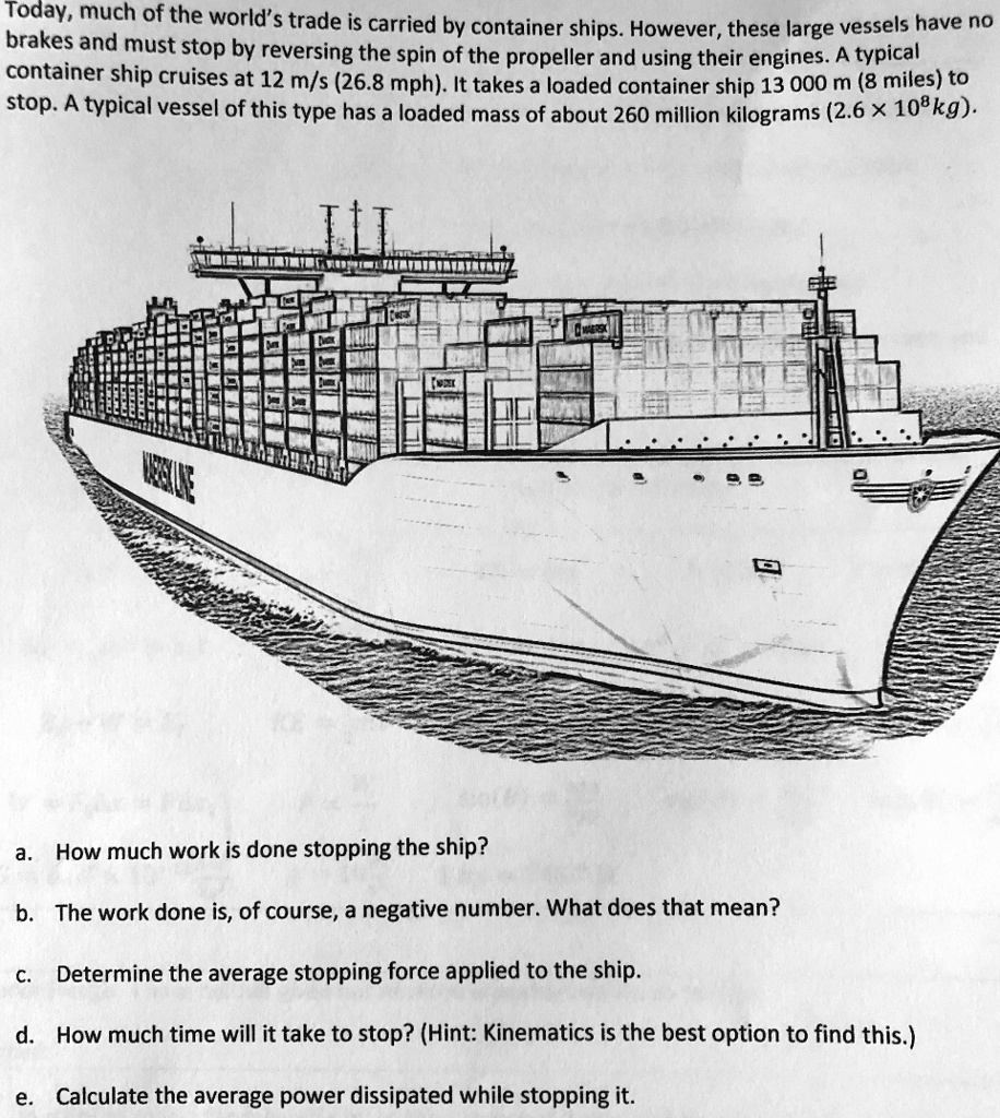 SOLVED: Today, much of the world's trade is carried by container ships ...