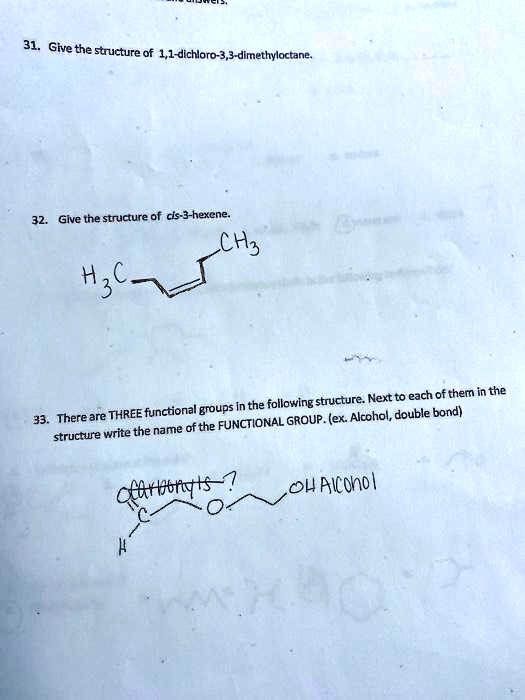 SOLVED:Give the structure of 1,1-dichloro-3,3-dimethyloctane Give the ...
