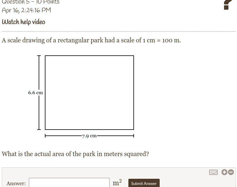 a scale drawing of a rectangular park had a scale of 1 cm 100 m what is ...