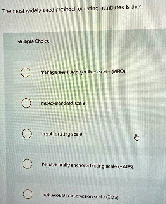 SOLVED: The most widely used method for rating attributes is the ...