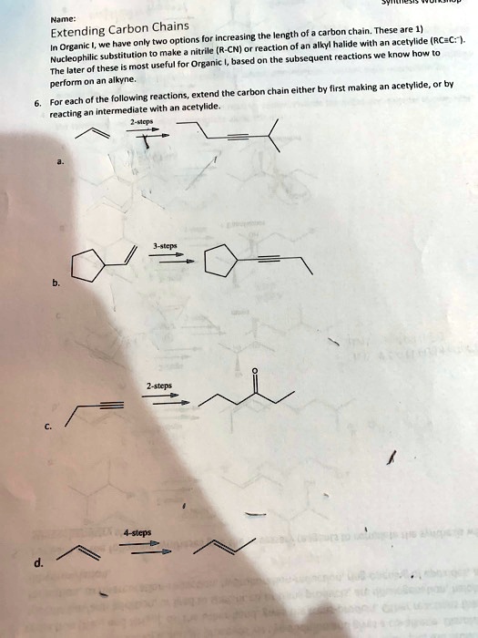 SOLVED: Jmc- Extending Carbon Chains of a Carbon Chain: These are the two options for increasing ...