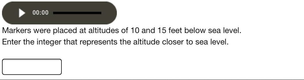 Markers were placed at altitudes of 10 and 15 feet below sea level ...