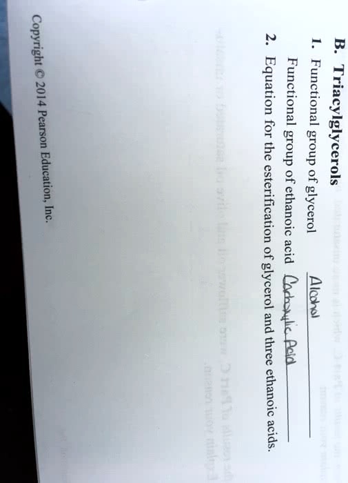 B. Triacylglycerols 1. Functional group of glycerol Alcohol Functional ...