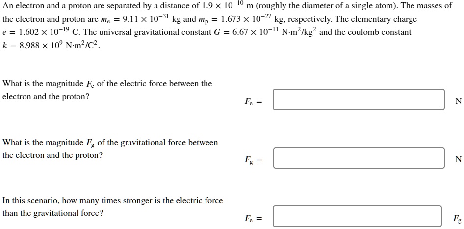 An Electron And A Proton Are Separated By A Distance Of 19 1010 M