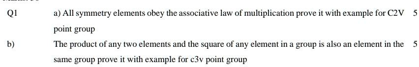 SOLVED: a) All symmetry elements obey the associative law of ...