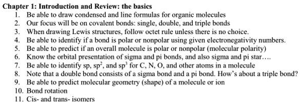 SOLVED: Chapter 1: Introduction and Review: The Basics 1. Be able to draw condensed and line ...