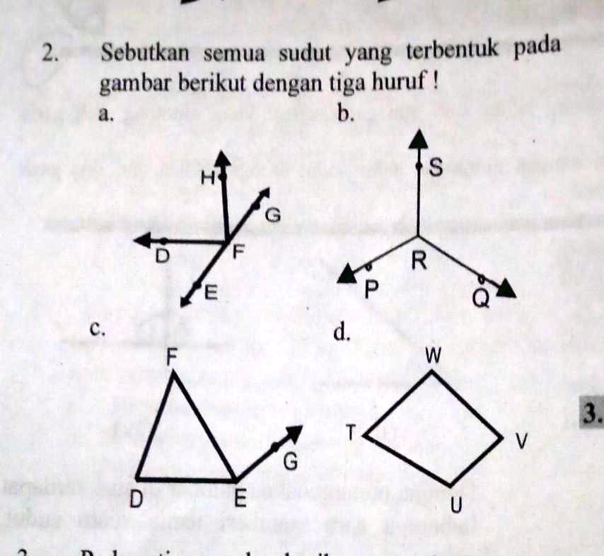 SOLVED: sebutkan semua sudut yang terbentuk pada gambar berikut dengan ...