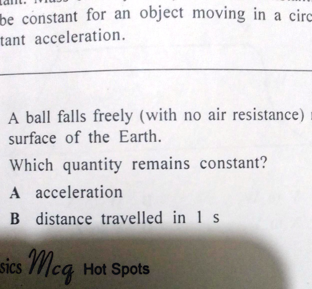 SOLVED: 'a ball falls freely with no air resistance near the surface of ...