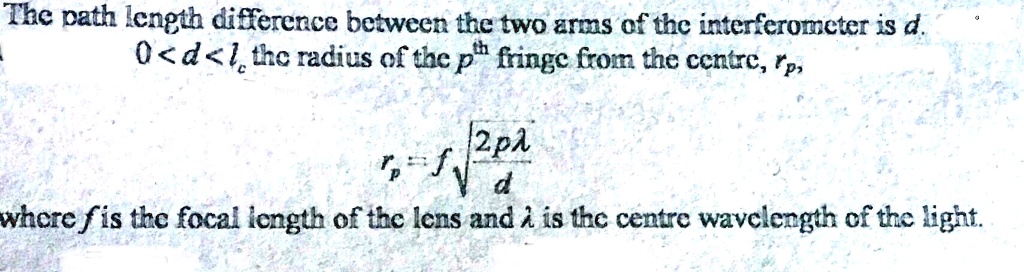 VIDEO solution: 25/04/19 lc is the coherence length = 1 mm, f = 50 cm ...
