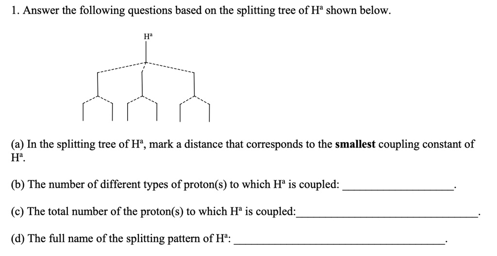 1 answer the following questions based on the splitting tree of h shown below a in the splitting ...