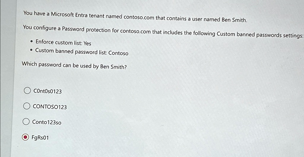 You have a Microsoft Entra tenant named contoso.com that contains a ...