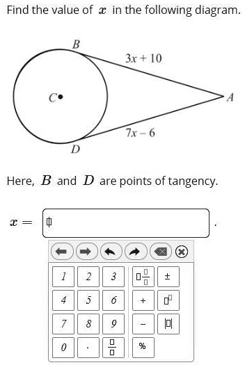 SOLVED: 'Please Help The question is in the picture Find the value of x in the following diagram ...