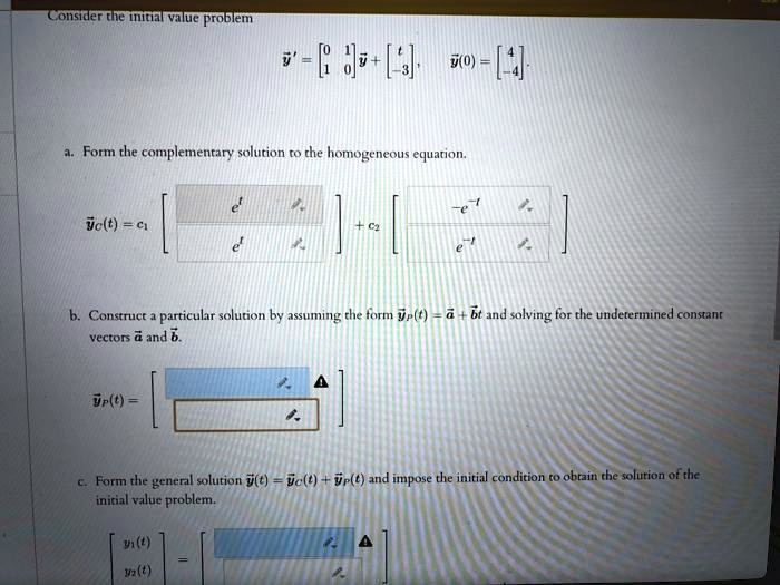 SOLVED:%-['' 50) = [4 Form the complementary solution to che ...