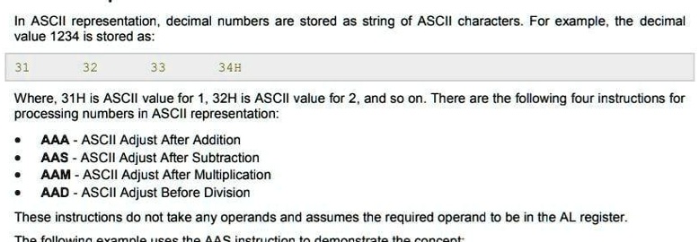 Solved Ascii Representation Decimal Numbers Are Stored As A String Of Ascii Characters For