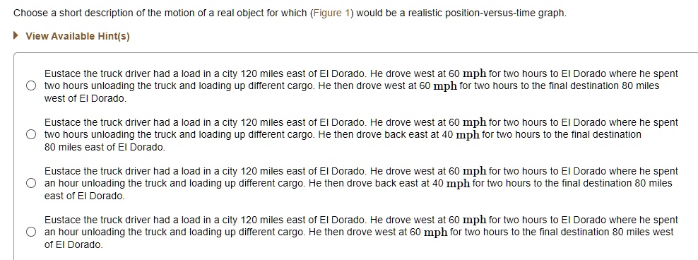 Choose a short description of the motion of a real object...