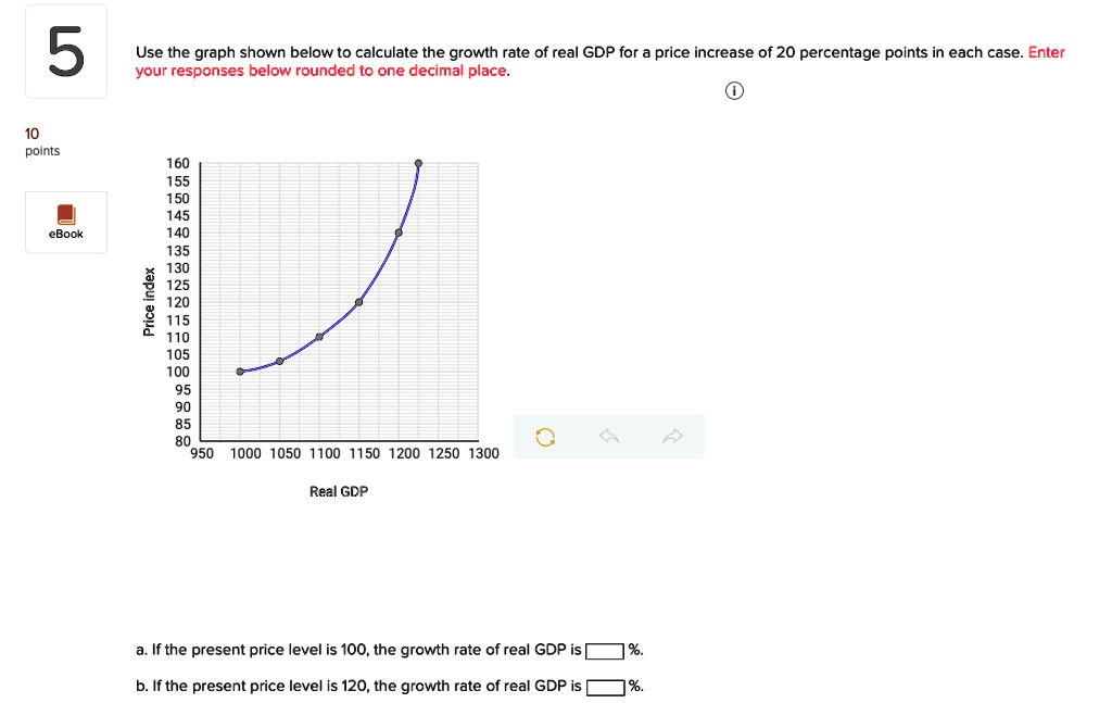 SOLVED: 5. Use the graph shown below to calculate the growth rate of ...