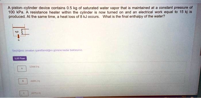 SOLVED: Texts: A piston-cylinder device contains 0.5 kg of saturated water vapor that is ...