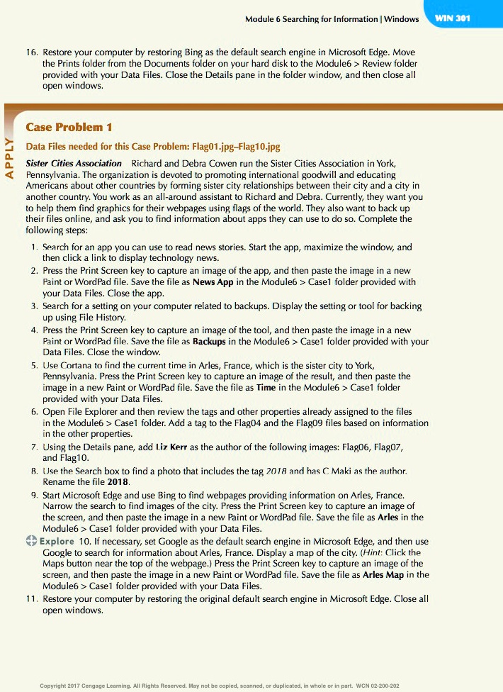 module 6 searching for informationwindows win 301 16 restore your ...