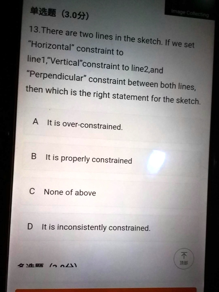 VIDEO solution: 3.0 13. There are two lines in the sketch. If we set "Horizontal" constraint to ...