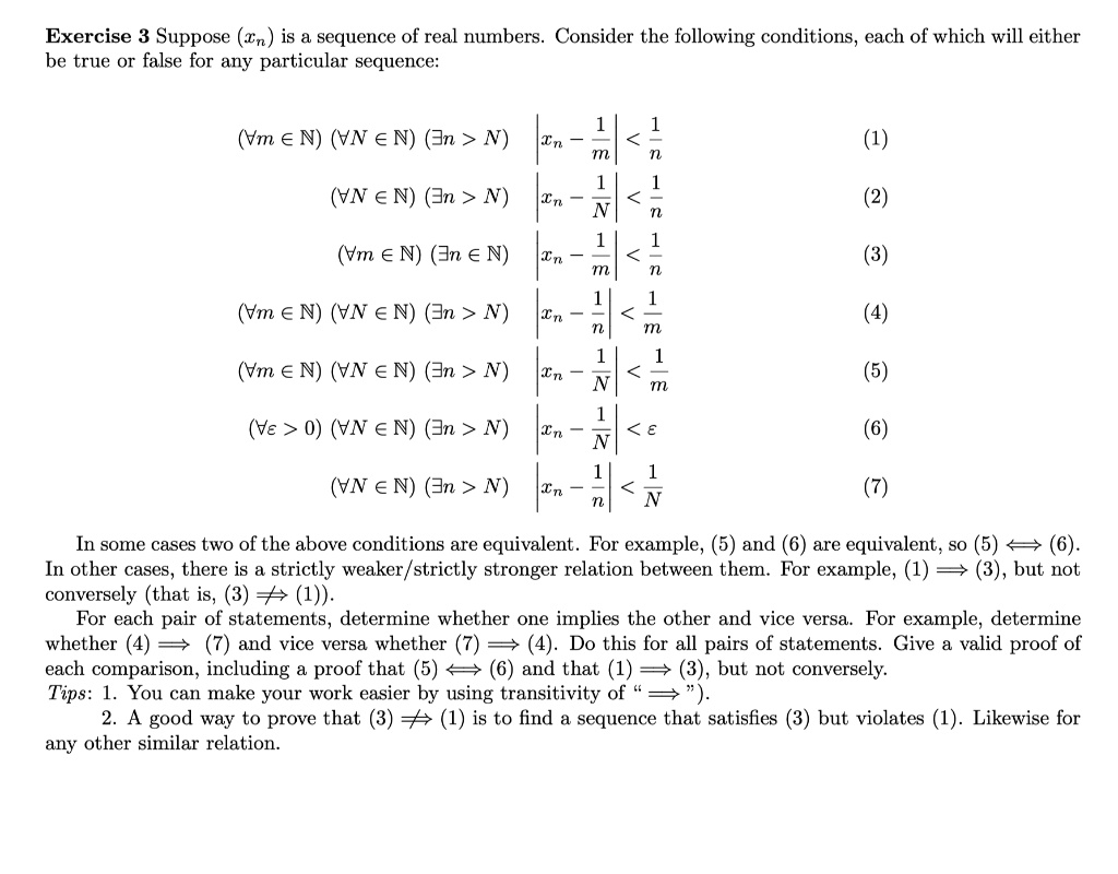 questions about a proof problem in real variables exercise 3 suppose x n is a sequence of real ...