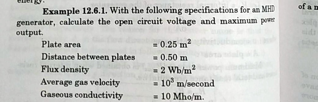 energy example 1261 with the following specifications for an mhd ...