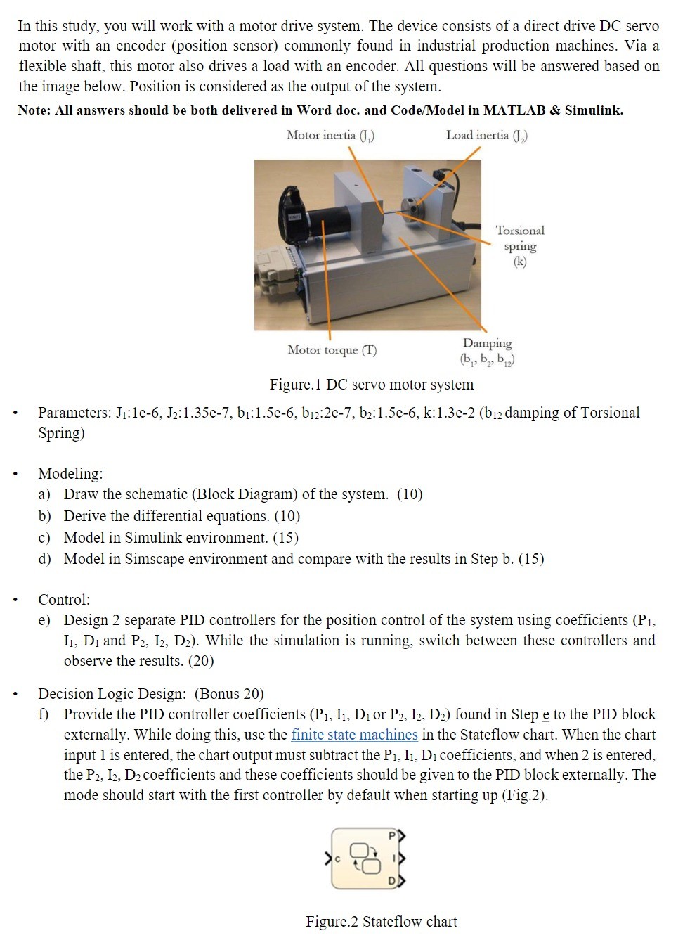 In this study, you will work with a motor drive system. The device consists of a direct drive DC ...