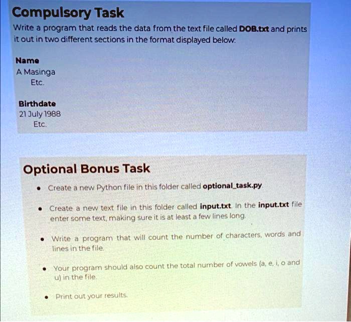 Solved Compulsory Task Write A Program That Reads The Data From The 7275