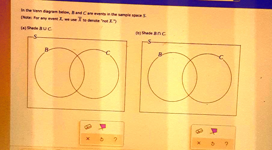 SOLVED: In the Venn diagram below , B and C are events in the sample ...