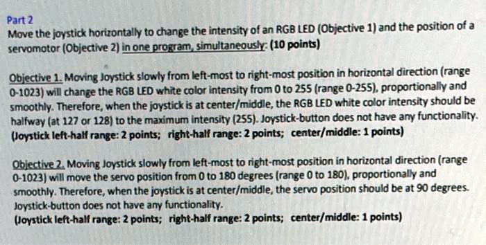 Part 2 Move the joystick horizontally to change the intensity of an RGB ...
