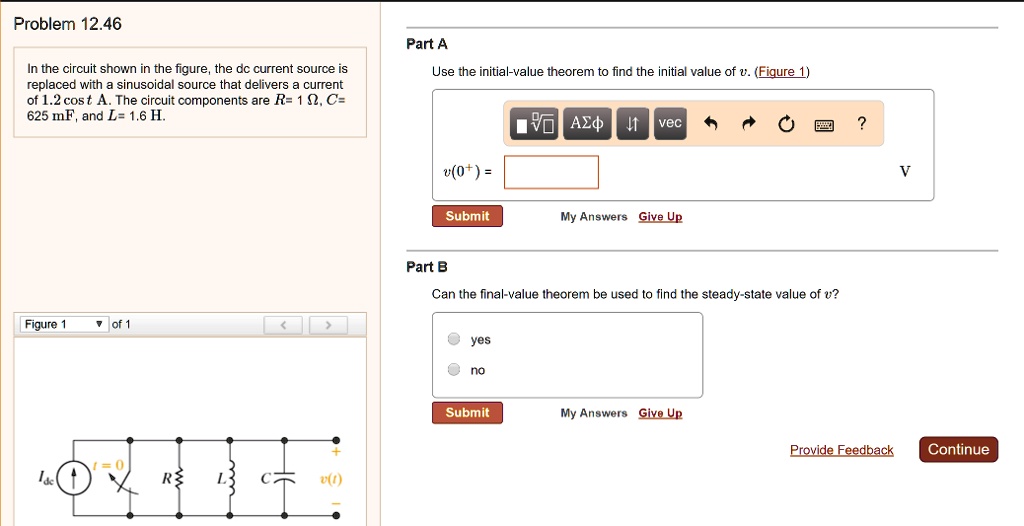 SOLVED: Problem 12.46 Part A In the circuit shown in the figure, the DC current source is ...